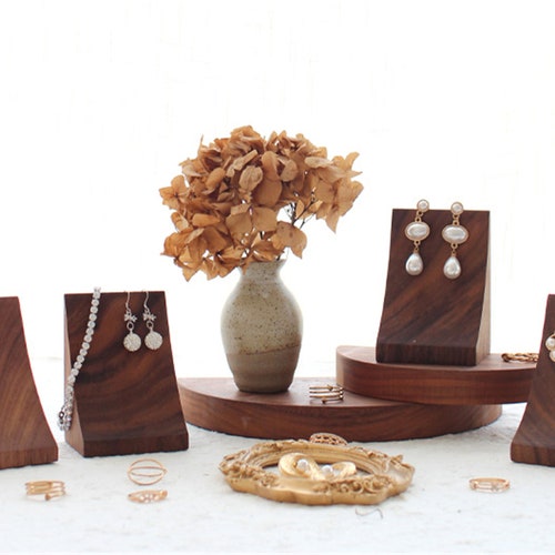 Walnut Wood Jewelry Display Wooden Jewelry Organizer Stand - Etsy