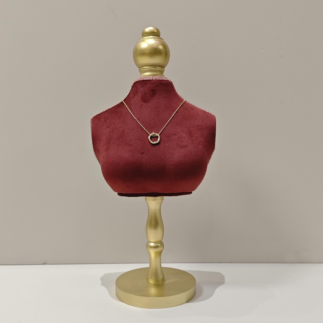 Red Velvet Necklace Bust, Necklace Stand Holder, Necklace Display,red ...
