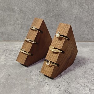 Walnut Ring Display, Wooden Jewelry Organizer Stand, Ring Stand Holder ...