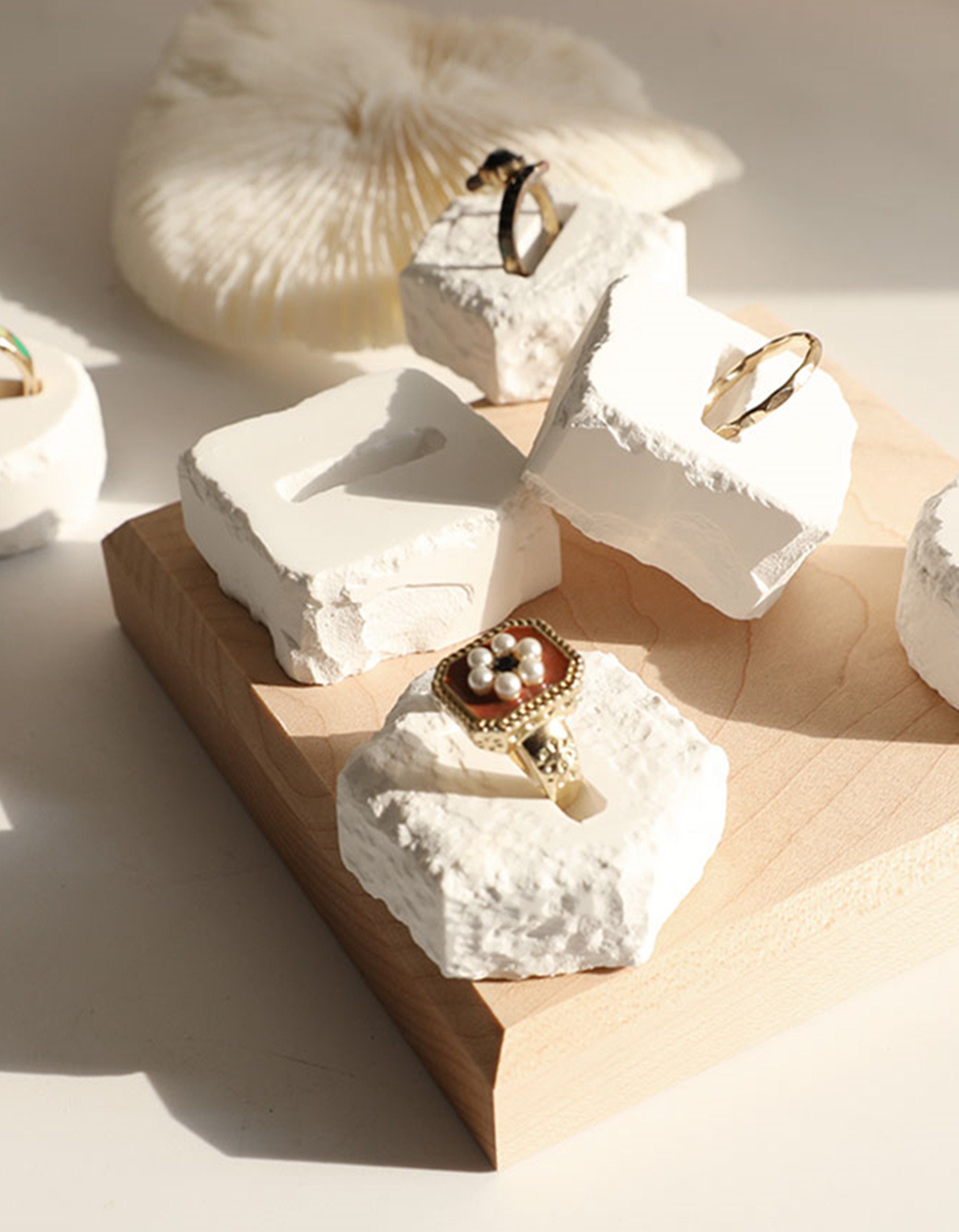 Gypsum Ring Display, Ring Organizer Stand, Ring Stand Holder,white Ring ...