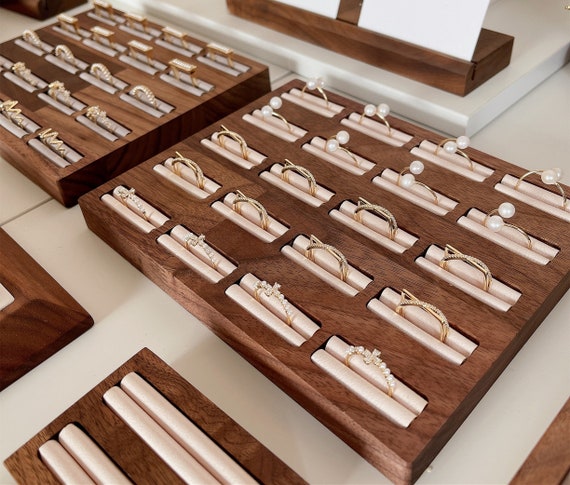 Walnut Ring Display Jewelry Organizer Stand Ring Stand - Etsy