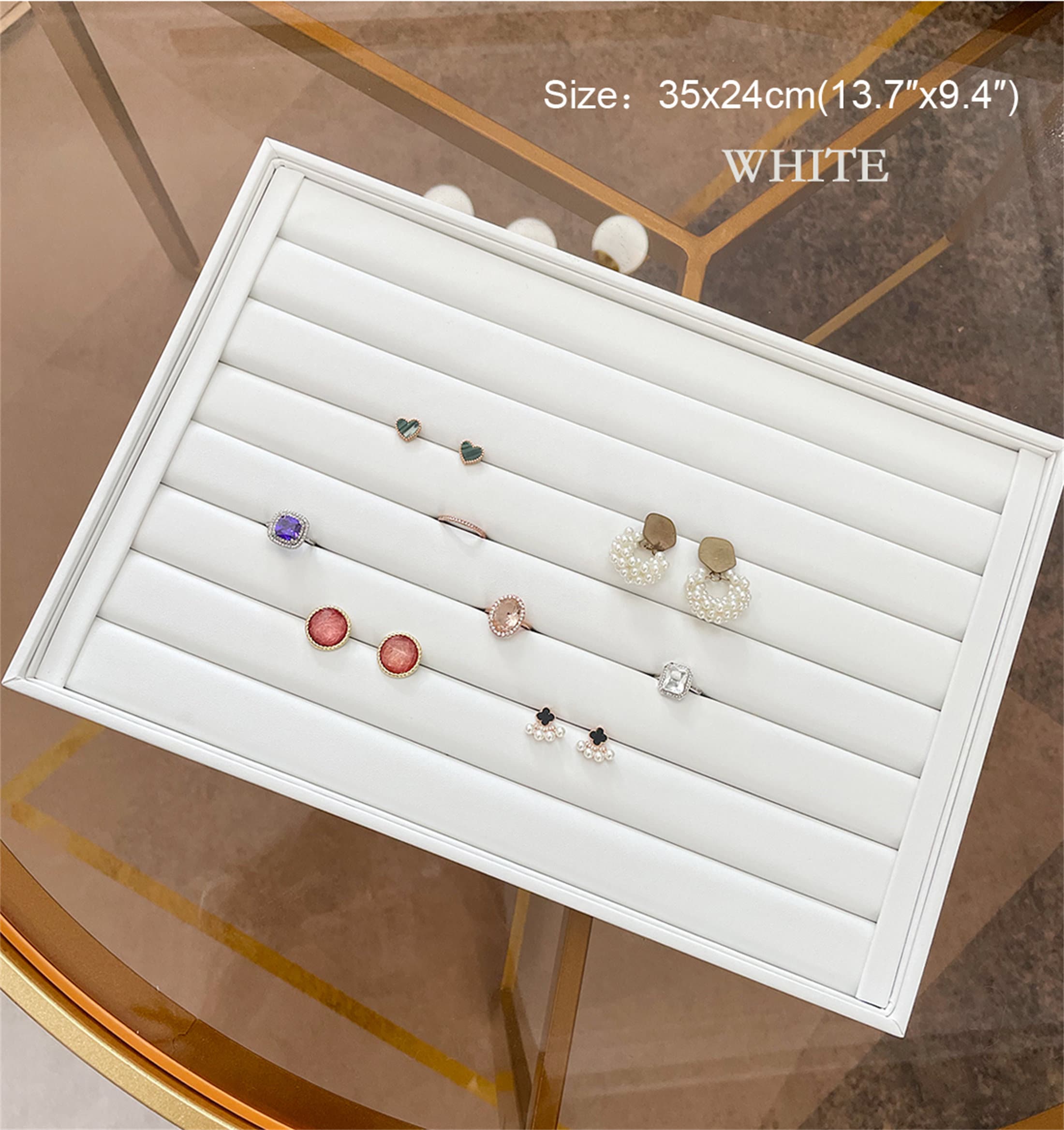 Faux leather ring display ring organizer stand ring stand | Etsy