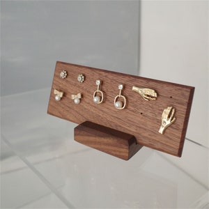 Walnut Wood Earring Display, Walnut Wood Earring Card, Walnut Wood ...