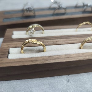 Walnut Wood Ring Display, Jewelry Organizer Stand, Ring Stand Holder ...