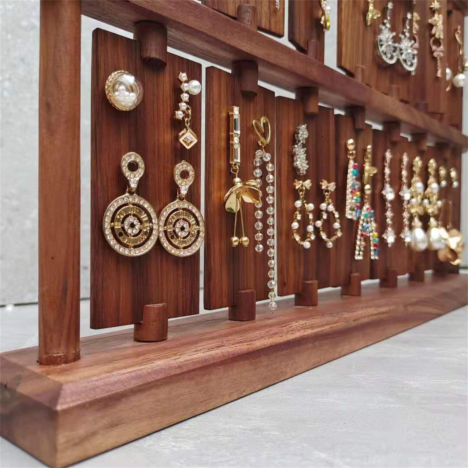 Walnut Wood Earring Display Earring Holder Wood Earring | Etsy