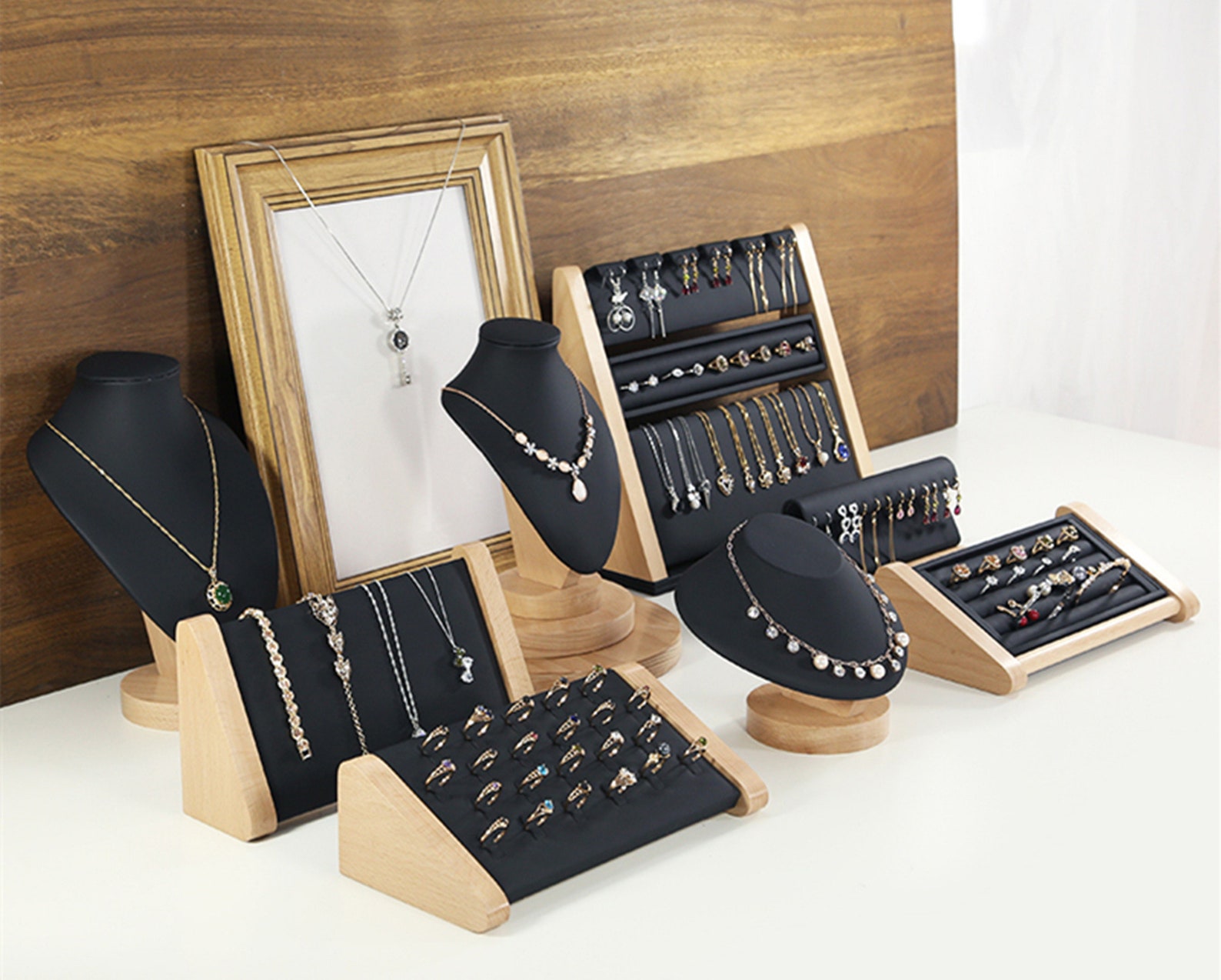 Black Wood Jewelry Display Black Ring Display Ring Organizer - Etsy