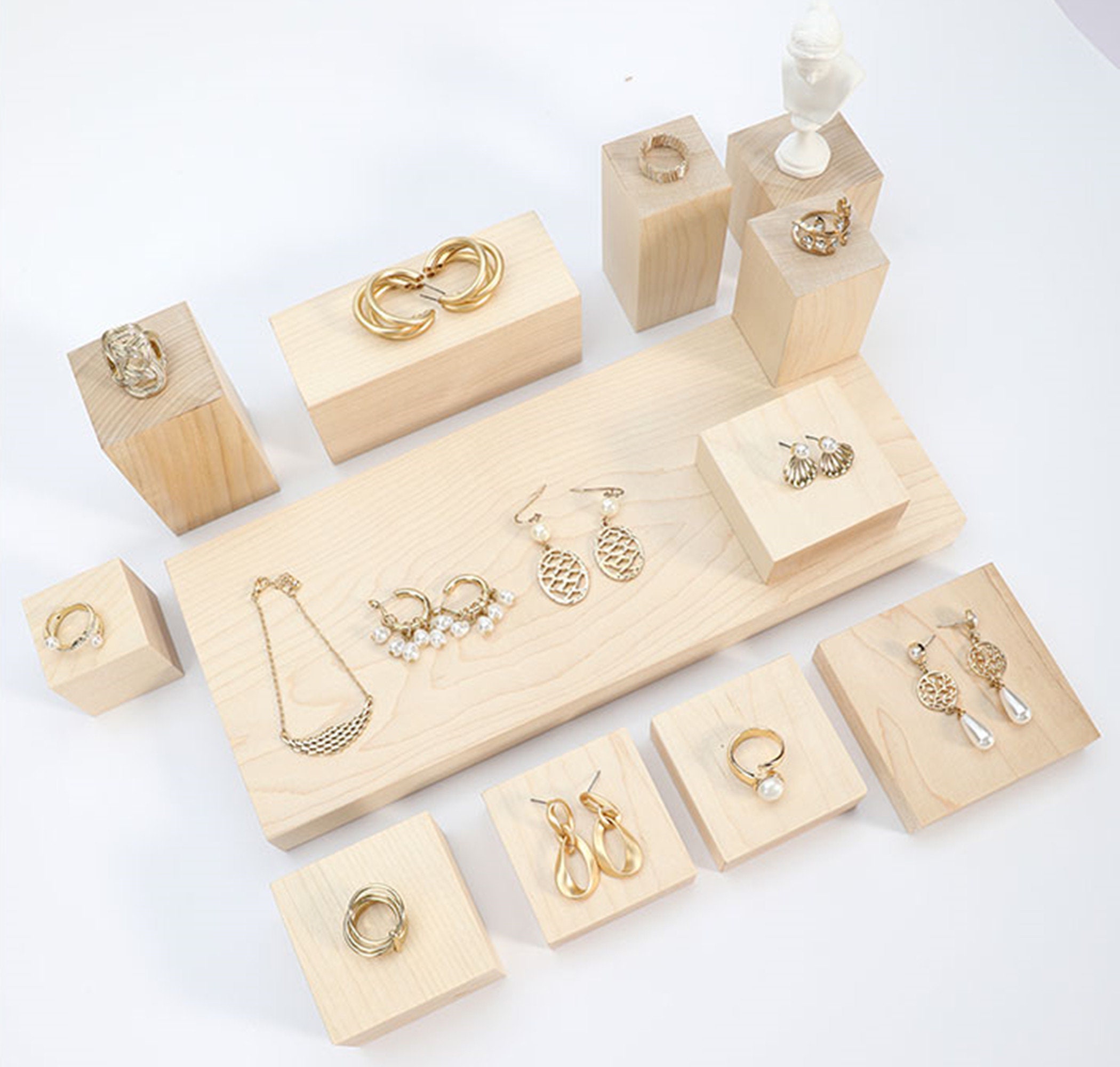 Wood Square Jewelry Display Wood Jewelry Organizer Stand | Etsy