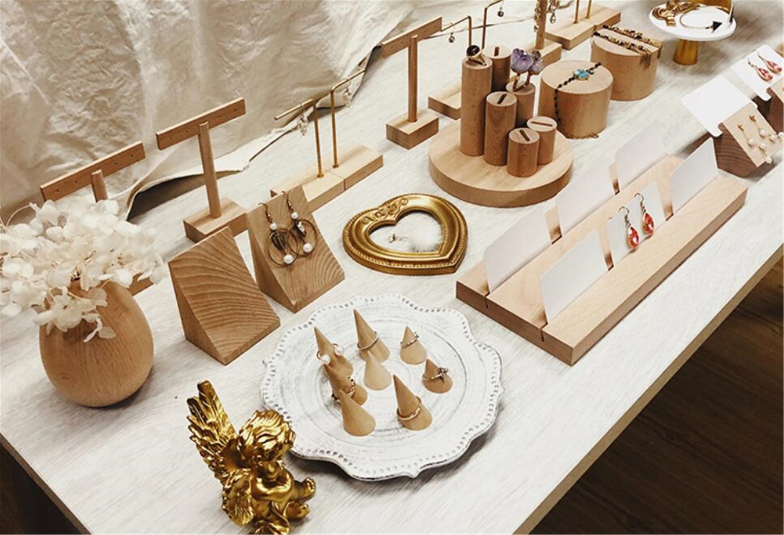 Wood Jewelry Display Wooden Jewelry Organizer Stand Ring | Etsy