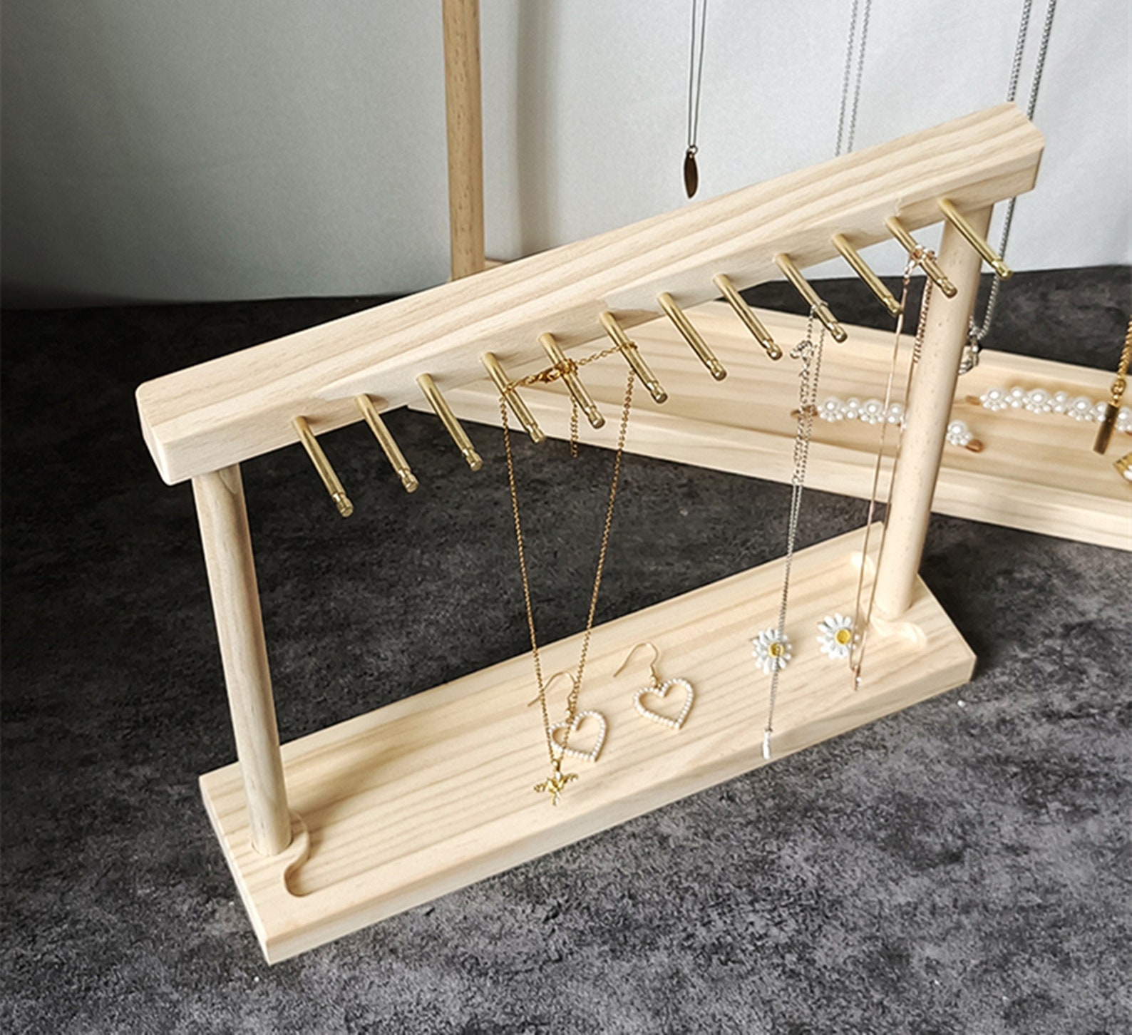 Wood Necklace Display Necklace Holder Wooden Jewelry - Etsy