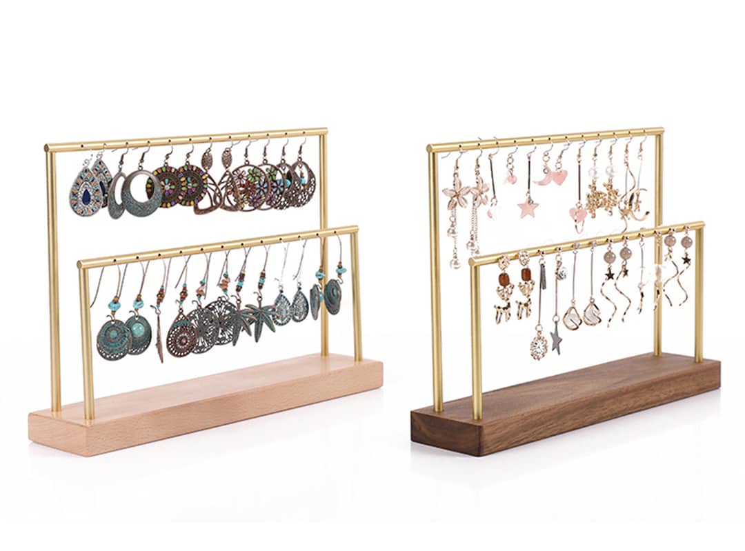 Wood Earring Display, Earring Holder, Wooden Jewelry Organizer Stand ...