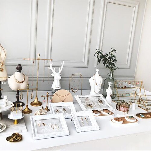 White Earring Display White Jewelry Organizer Stand White - Etsy