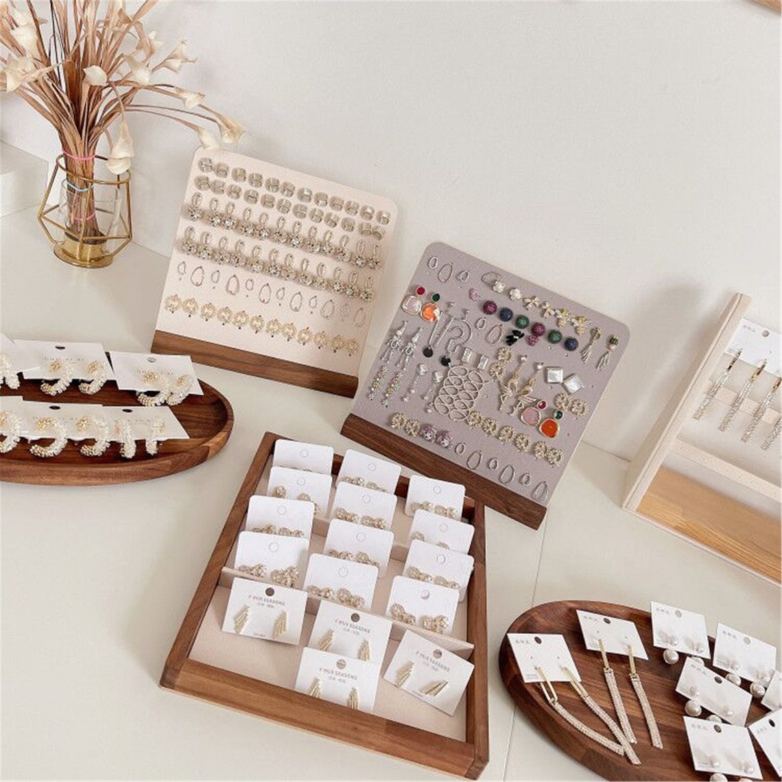 Wood Earring Display Earring Holder Earrings Display Wooden - Etsy