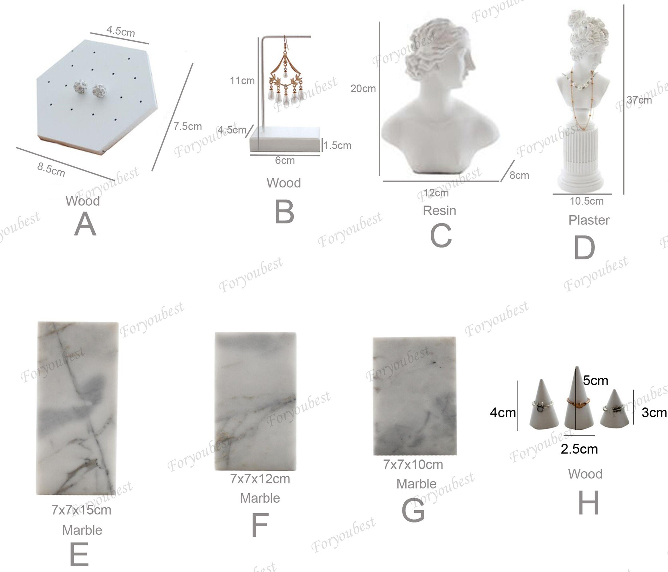 White Marble Jewelry Display White Jewelry Organizer Stand | Etsy