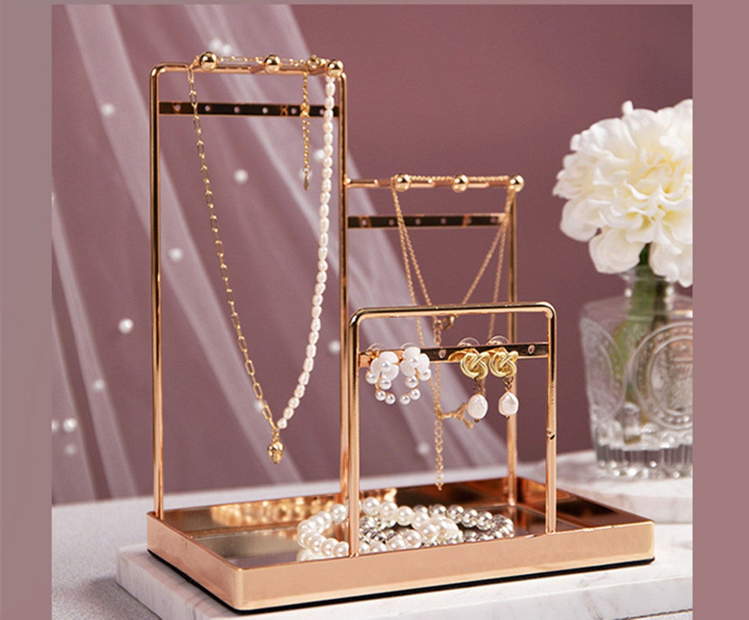 Gold Earring Display, Gold Necklace Organizer Stand, Necklace Display ...