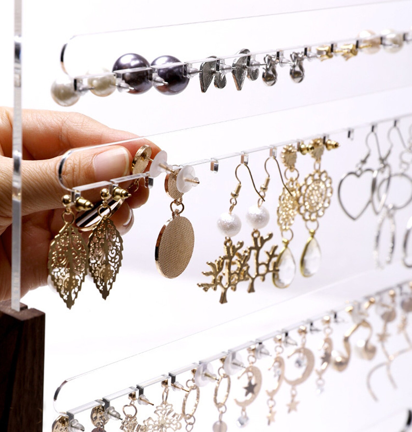 Walnut Wood Earring Display Earring Holder Wood Earring - Etsy