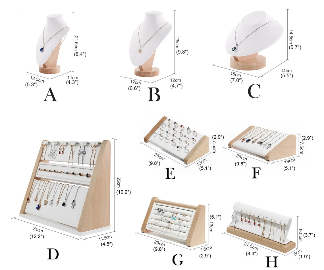White Wood Jewelry Display White Ring Display Ring Organizer - Etsy