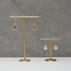 Brass Earring Display, Gold Earring Stand, T-bar Earring Stand,jewelry ...