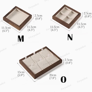 Linen Jewelry Trays, Necklace Display Trays, Walnut Ring Display Tray ...