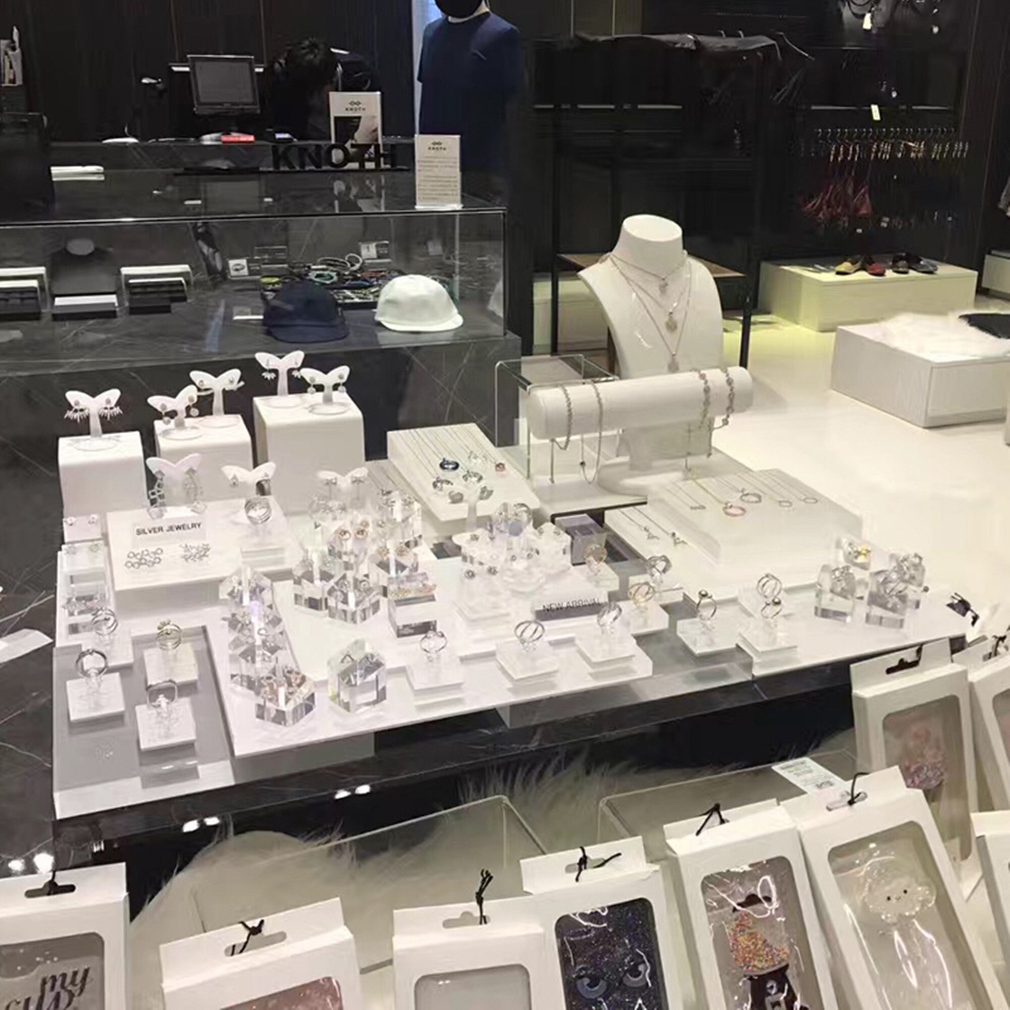 2 of Acrylic Ring Display White Jewelry Display Ring Stand | Etsy