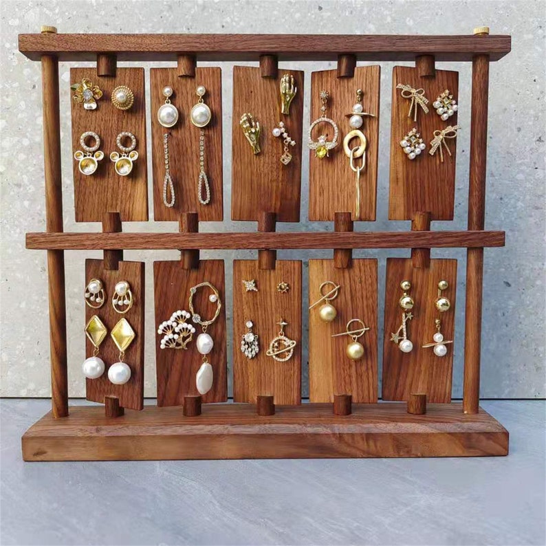 Walnut Wood Earring Display Earring Holder Wood Earring | Etsy