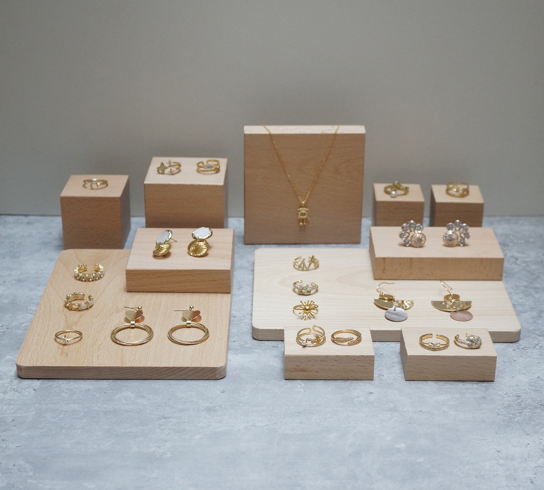 Natural Wood Jewelry Display Set,jewelry Display Blocks DS2083 - Etsy