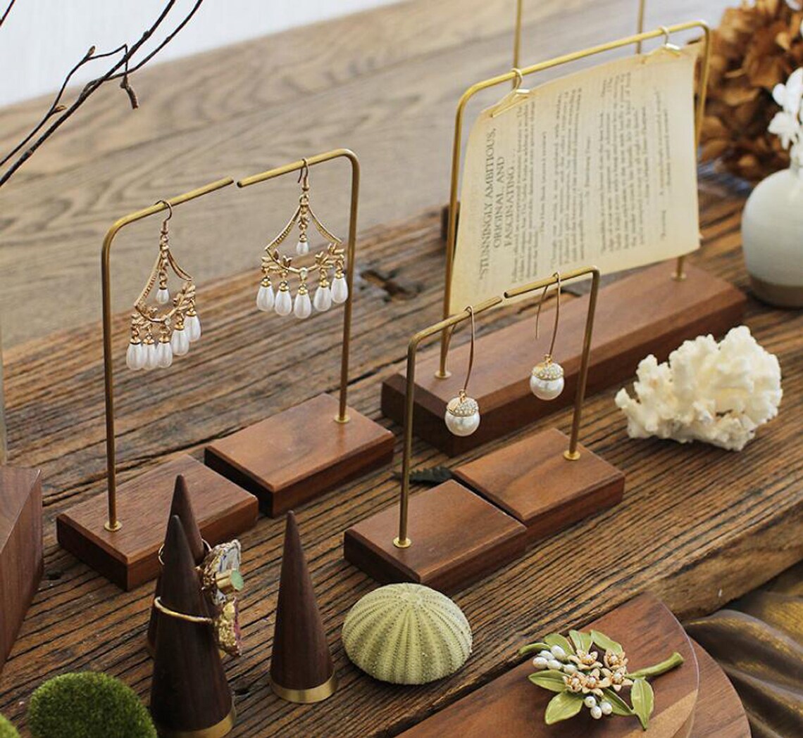 Walnut Wood Jewelry Display Wood Ring Stand Holder Wood | Etsy