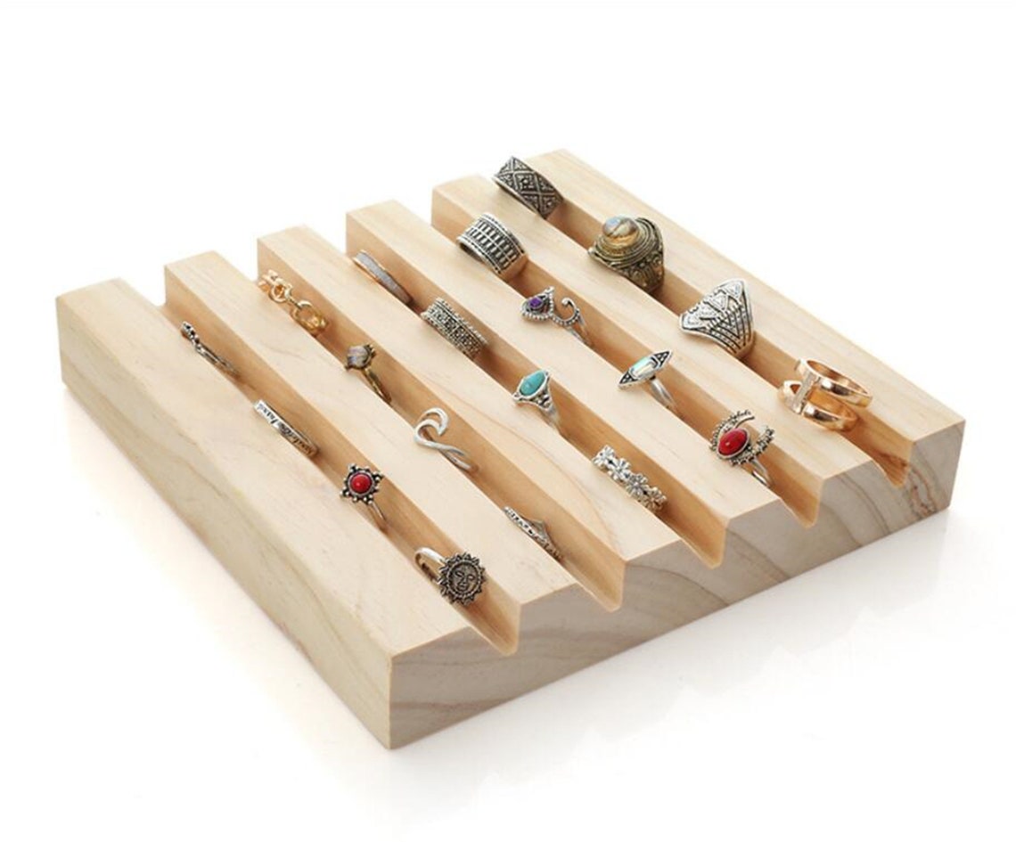 Wood Ring Display Wooden Jewelry Organizer Stand Ring Stand - Etsy Canada