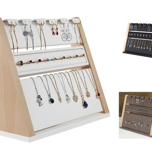 Wood Necklace Stand, Necklace Display, Ring Display, Earring Display ...