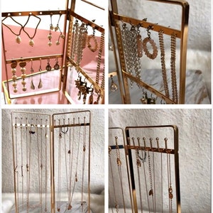 Gold Earring Display, Gold Necklace Display, Gold Jewelry Organizer ...