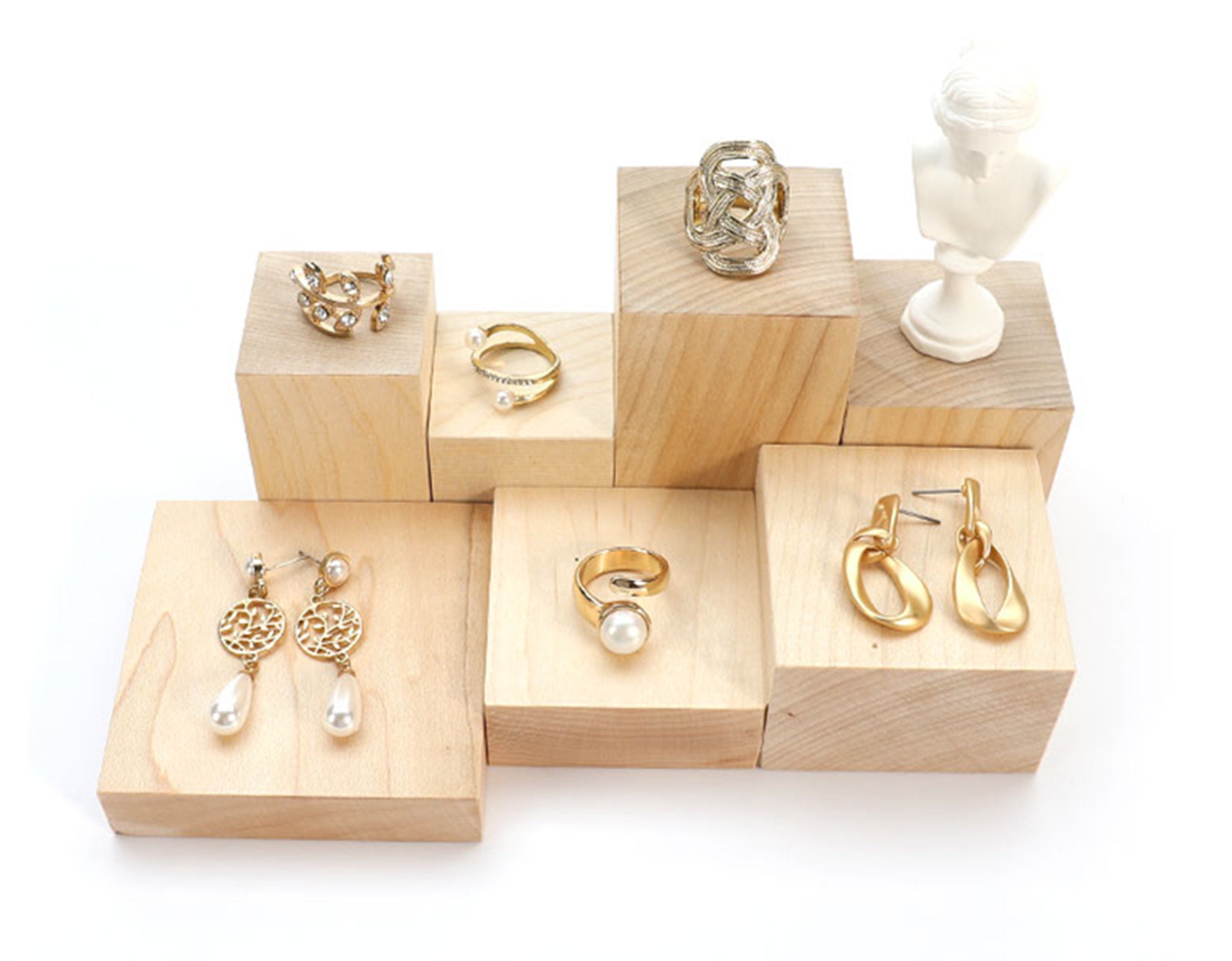 Wood Square Jewelry Display Wood Jewelry Organizer Stand | Etsy