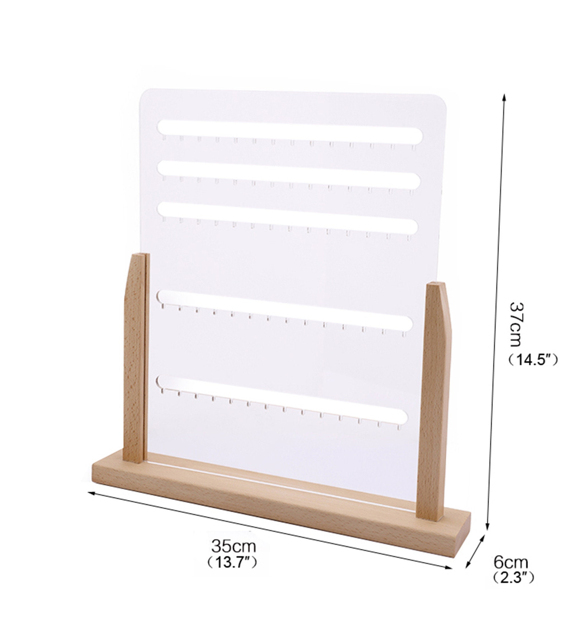 Wood earring display beech earring holder wood earrings | Etsy