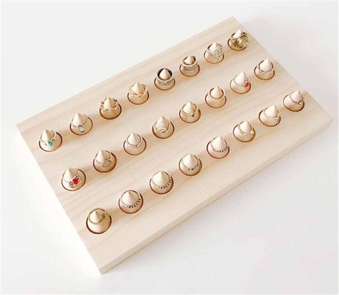 Wood Ring Holder Cone Ring Display Wooden Jewelry Organizer | Etsy