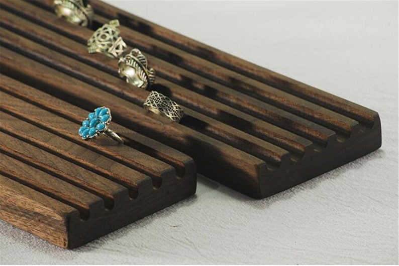 Black Walnut wood jewelry display wood ring stand holder | Etsy