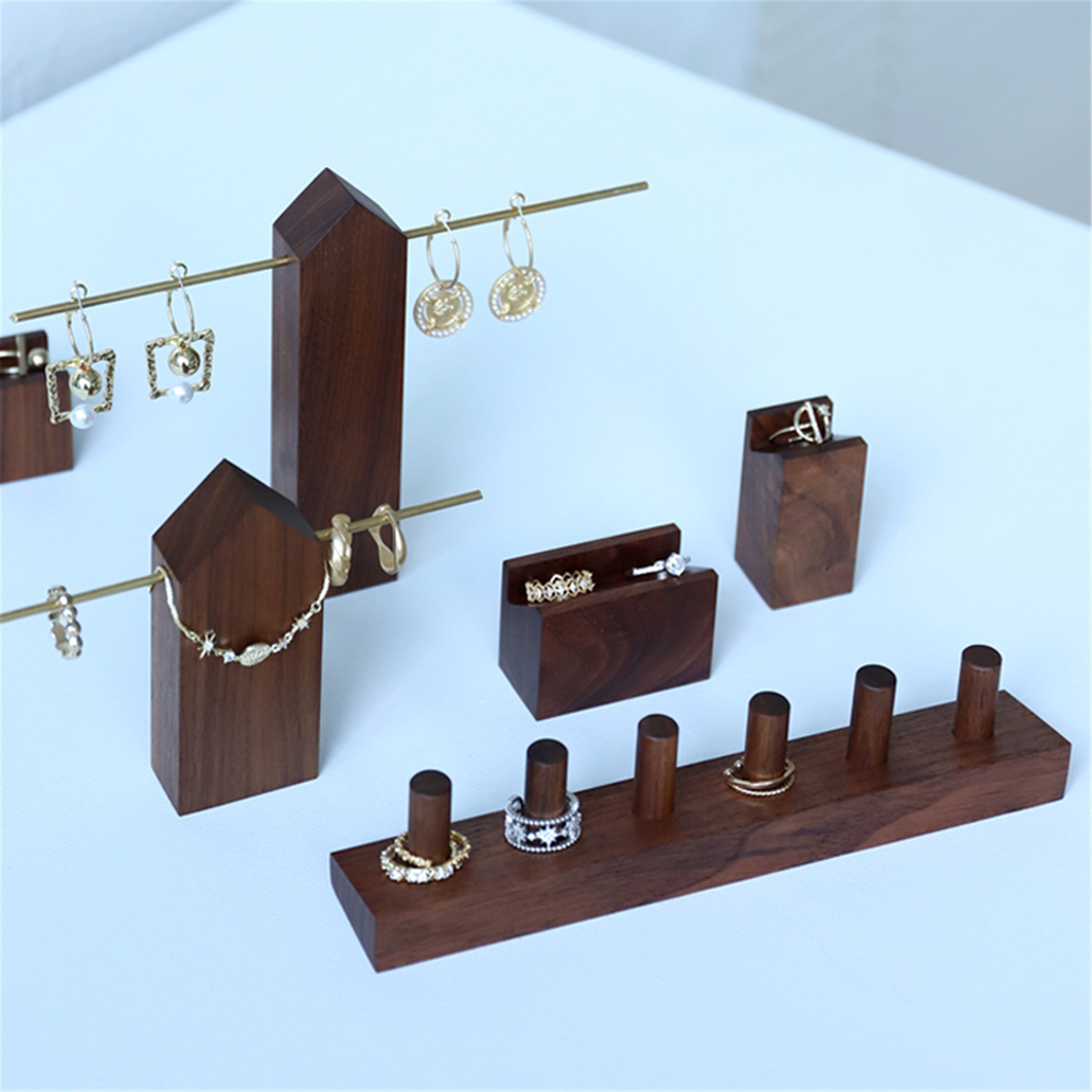 Walnut wood necklace display necklace bust wood necklace | Etsy