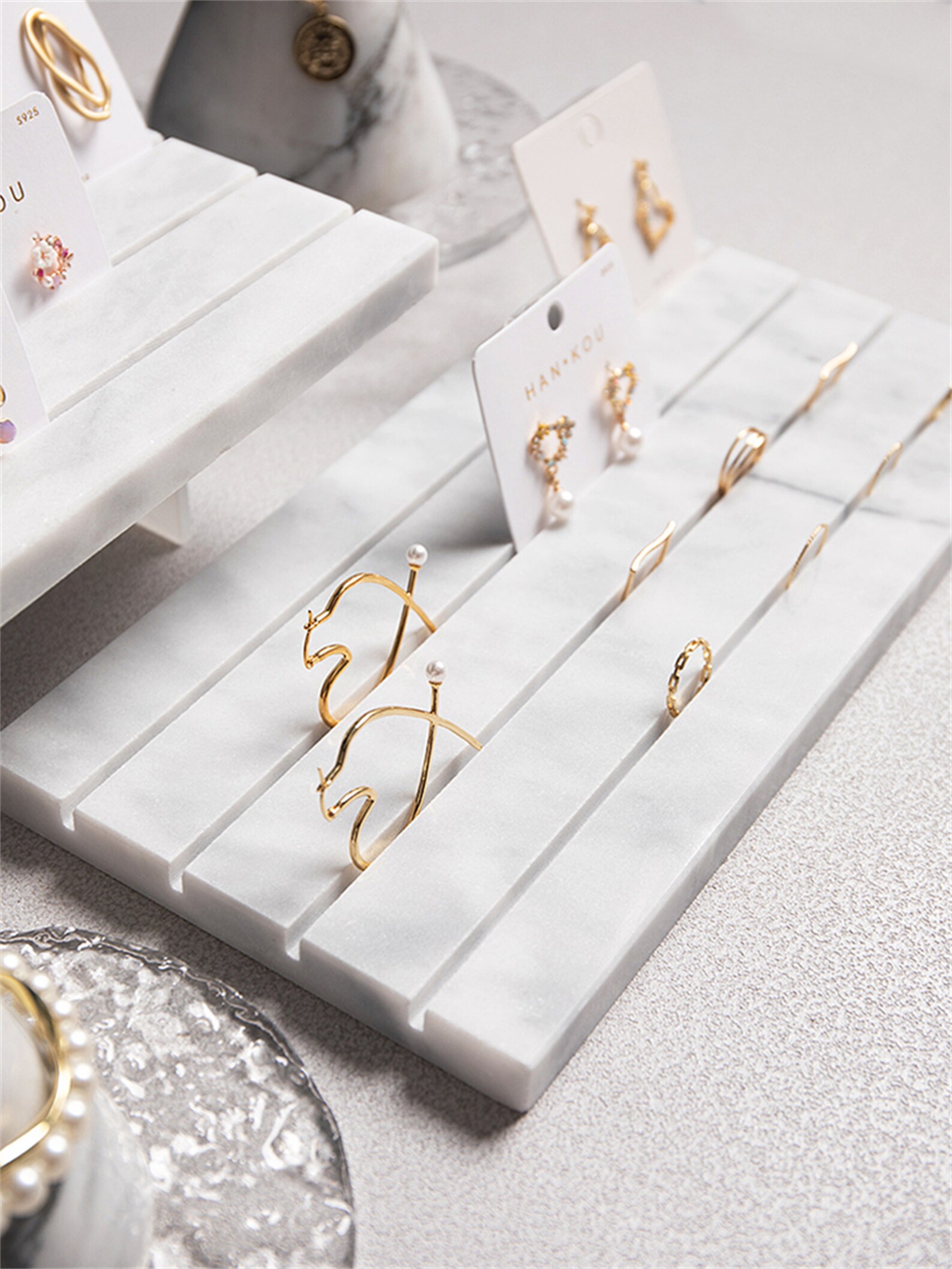 White Marble Jewelry Display White Jewelry Organizer Stand - Etsy