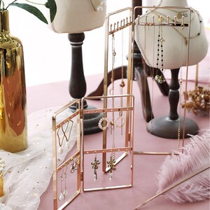 Gold Earring Display, Gold Necklace Display, Gold Jewelry Organizer ...