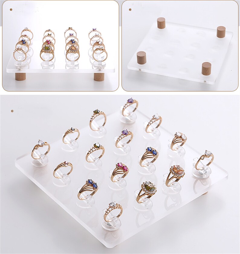 Acrylic Ring Display, White Jewelry Display, Ring Stand Holder DS1304 ...