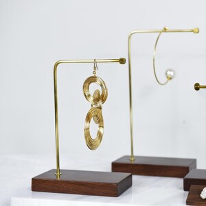 Walnut Wood Jewelry Display, Wood Ring Stand Holder, Wood Bracelet ...