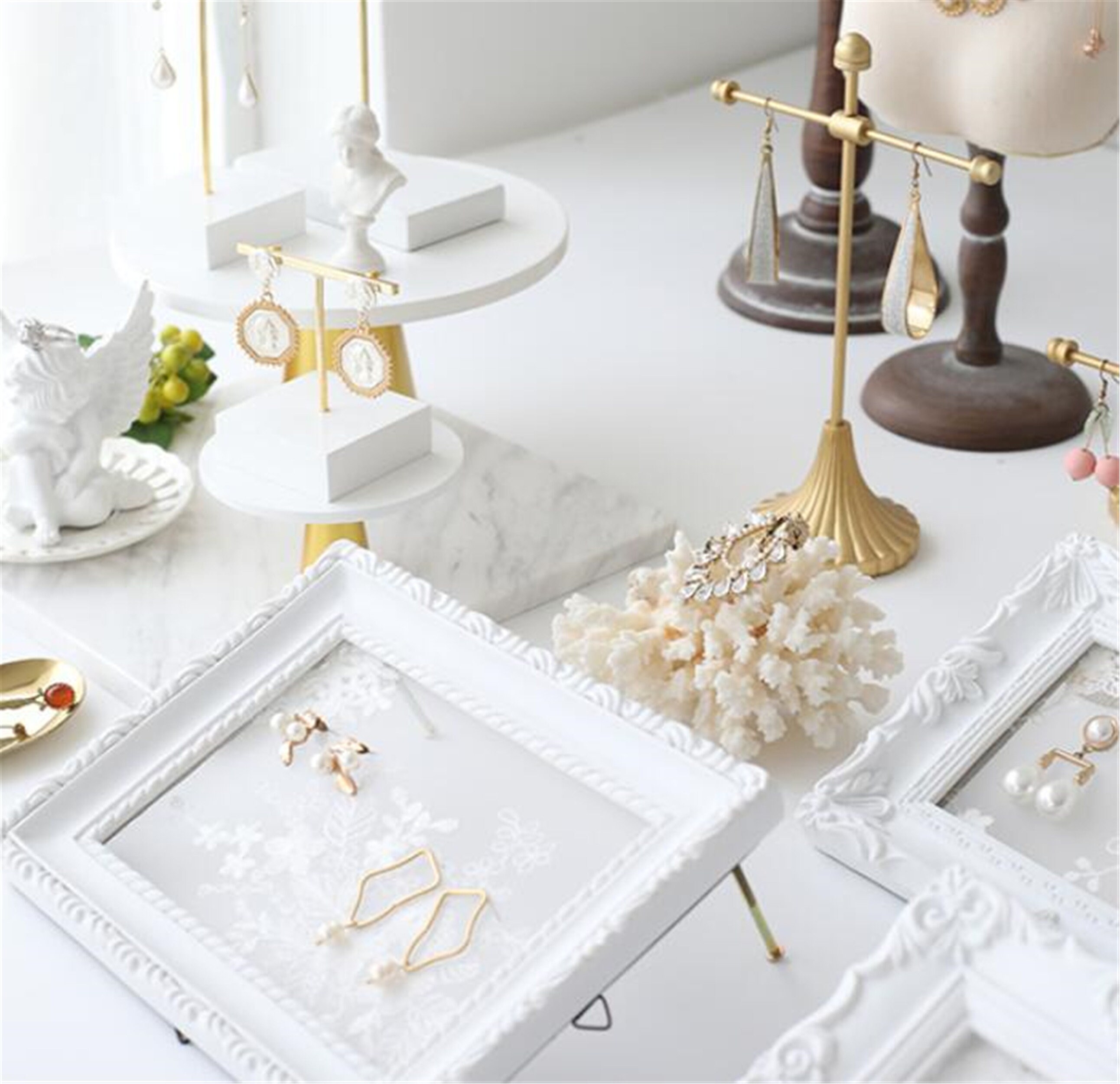 White jewelry display white jewelry organizer stand white | Etsy