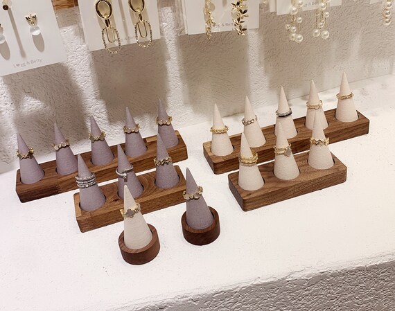 Walnut Ring Stand Holder Ring Cone Stand Ring Display DS1511 - Etsy