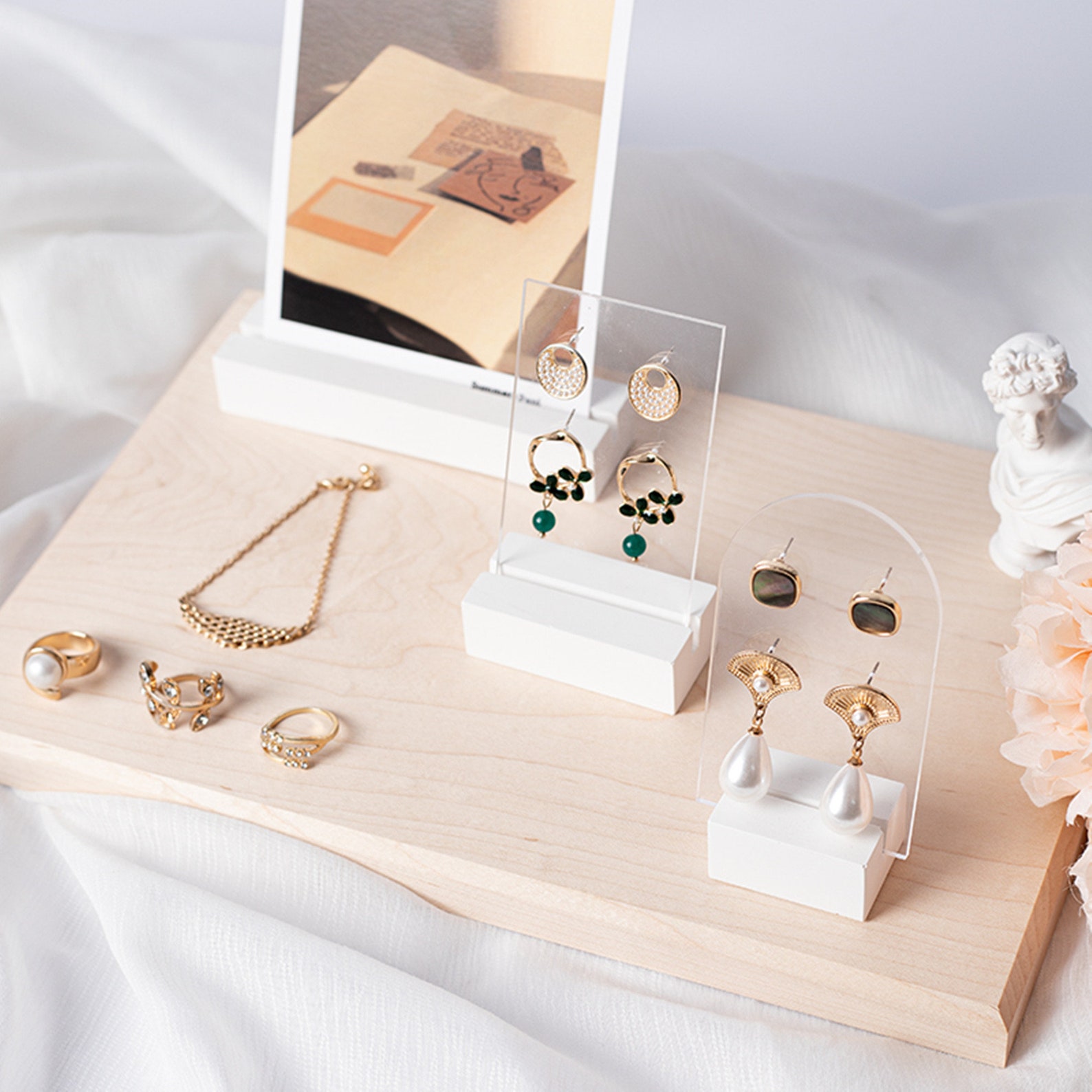 Gypsum Earring Display White Earrings Organizer White - Etsy