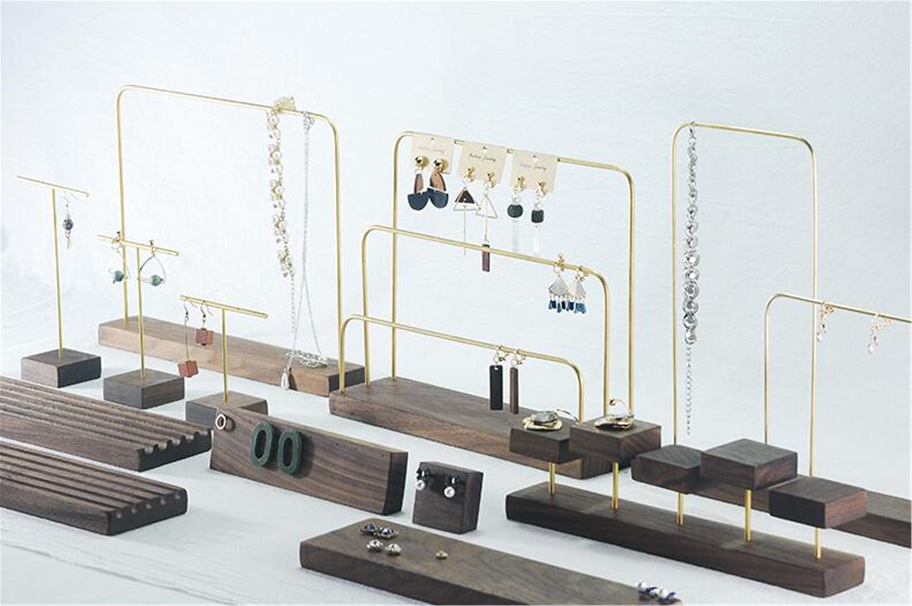 Black Walnut wood jewelry display wood ring stand holder | Etsy