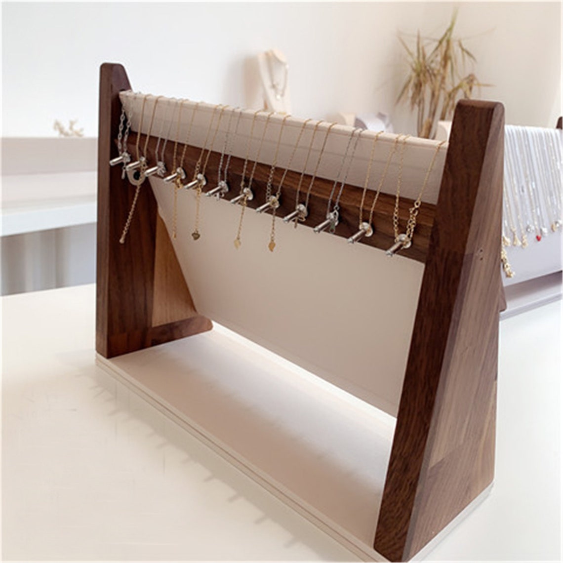 Walnut Necklace Stand Pendant Stand Necklace Holder DS1221 - Etsy