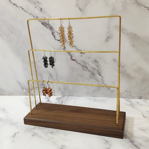 Walnut Wood Jewelry Display Wooden Jewelry Organizer Stand - Etsy