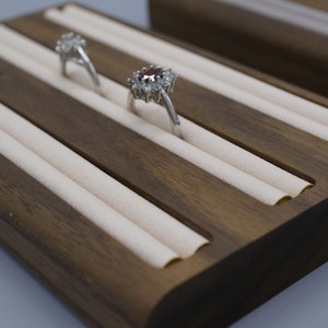 Walnut Wood Ring Display, Jewelry Organizer Stand, Ring Stand Holder ...