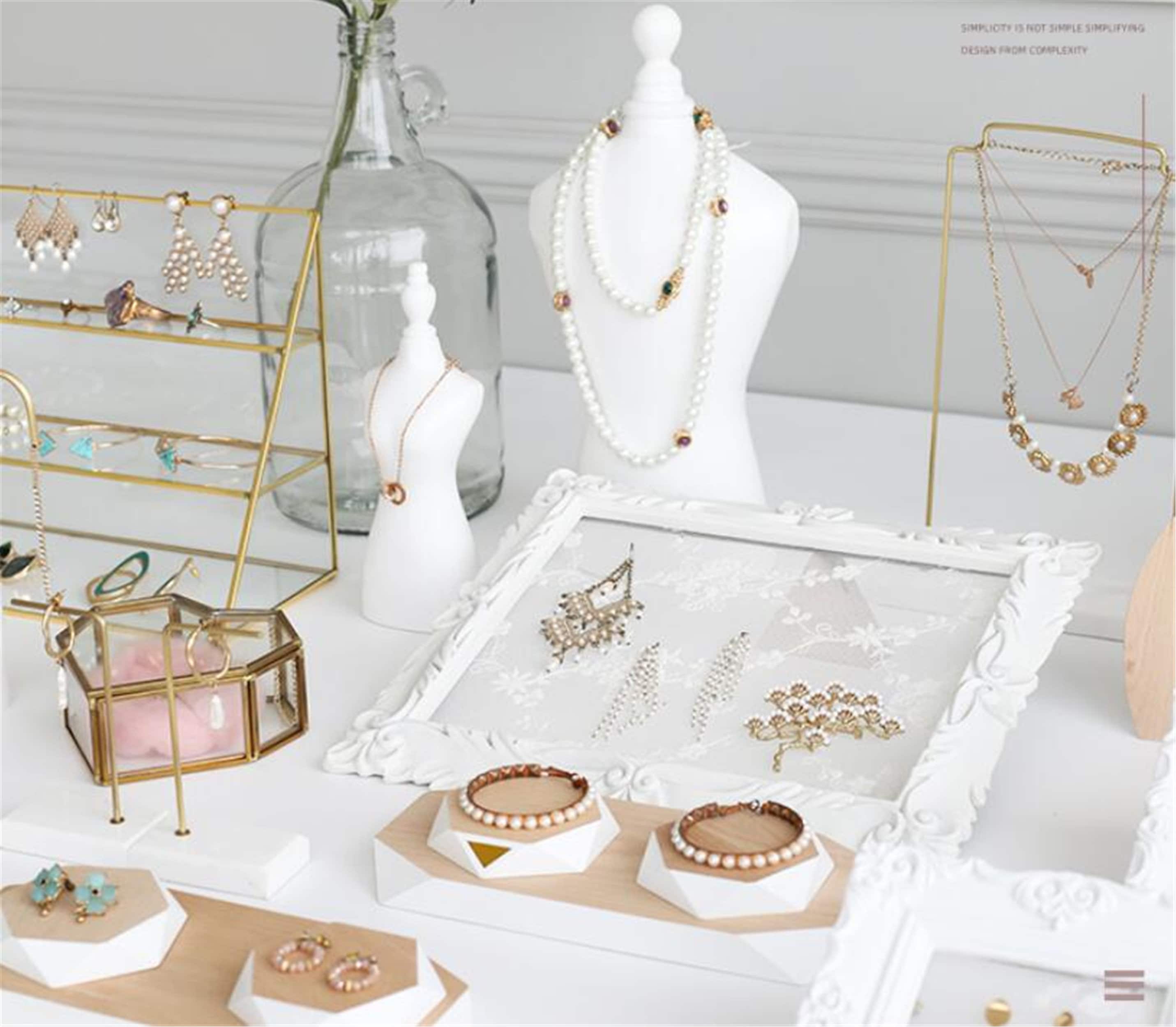 White jewelry display white jewelry organizer stand white - Etsy 日本