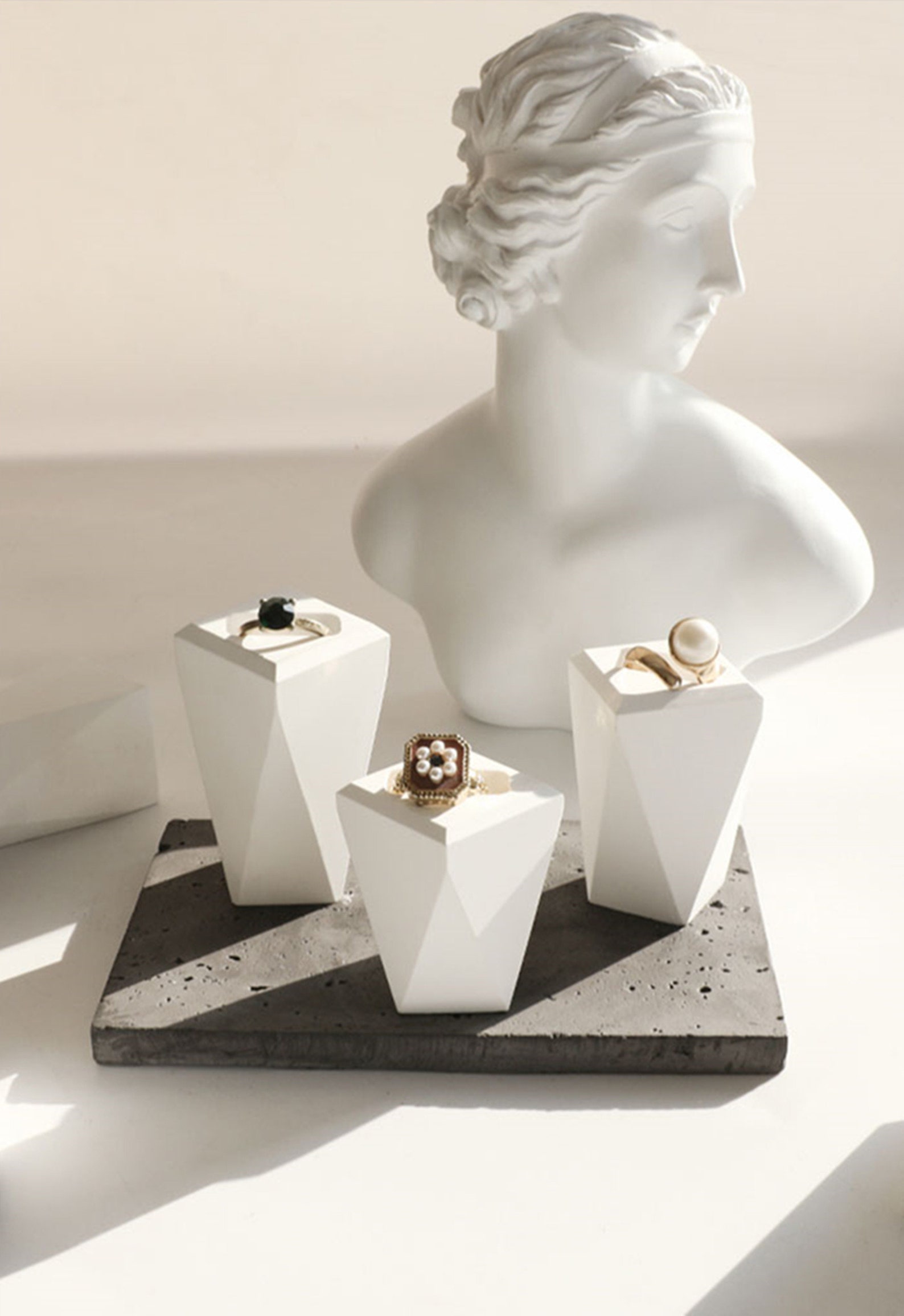 Gypsum Ring Display, Ring Organizer Stand, Ring Stand Holder,white Ring ...
