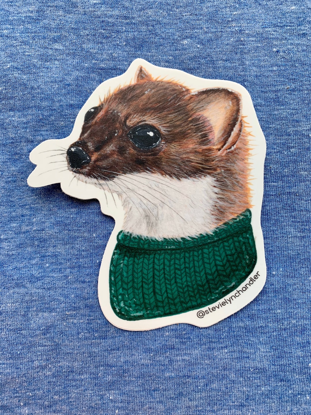 Weasel in a Sweater Sticker - Etsy