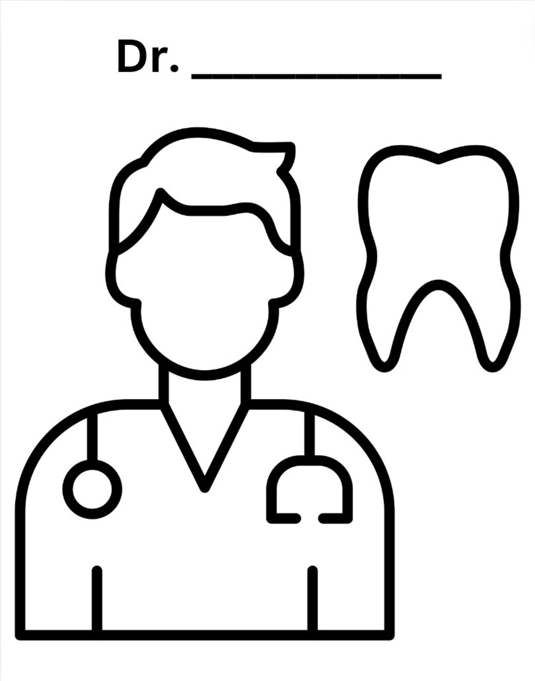Dentist Coloring Page - Etsy