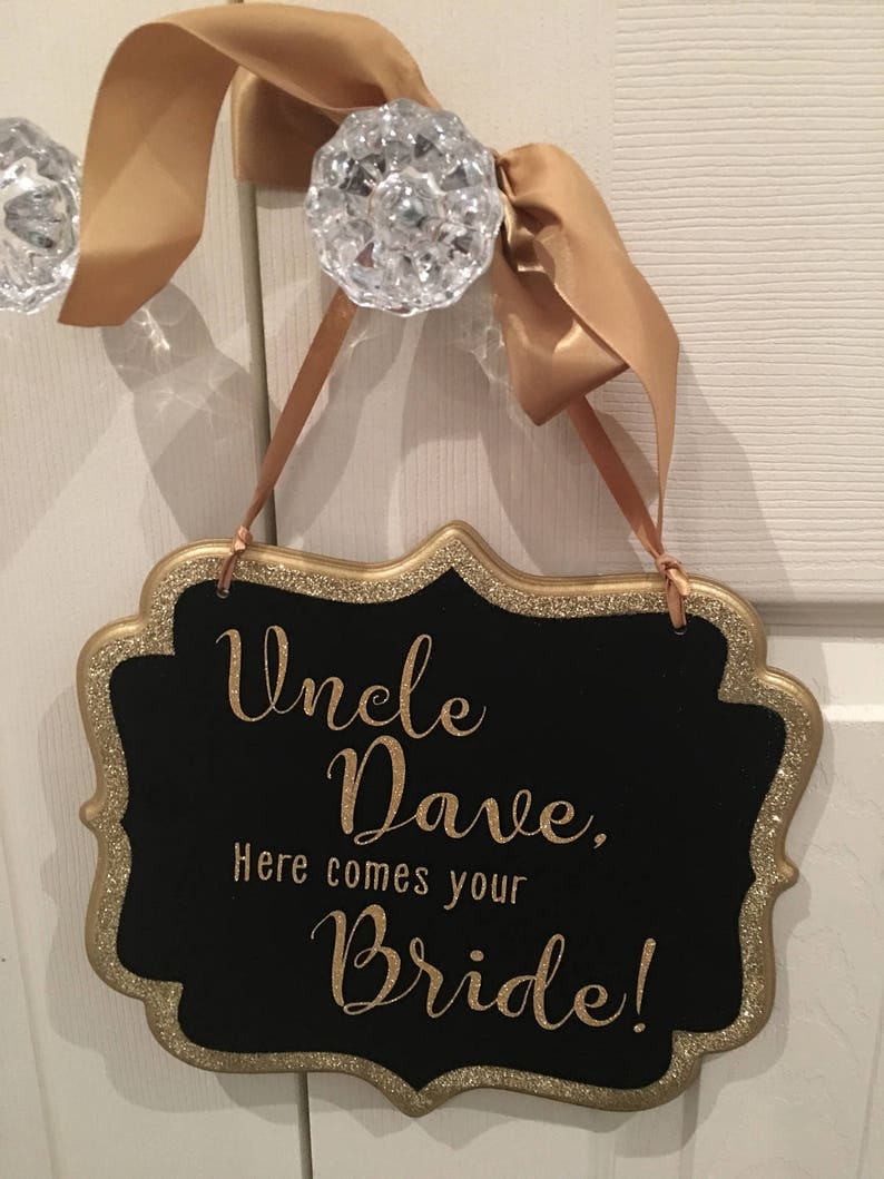 Gold Glitter Ringbearer Sign for Going Down the Aisle, Wedding Ceremony ...